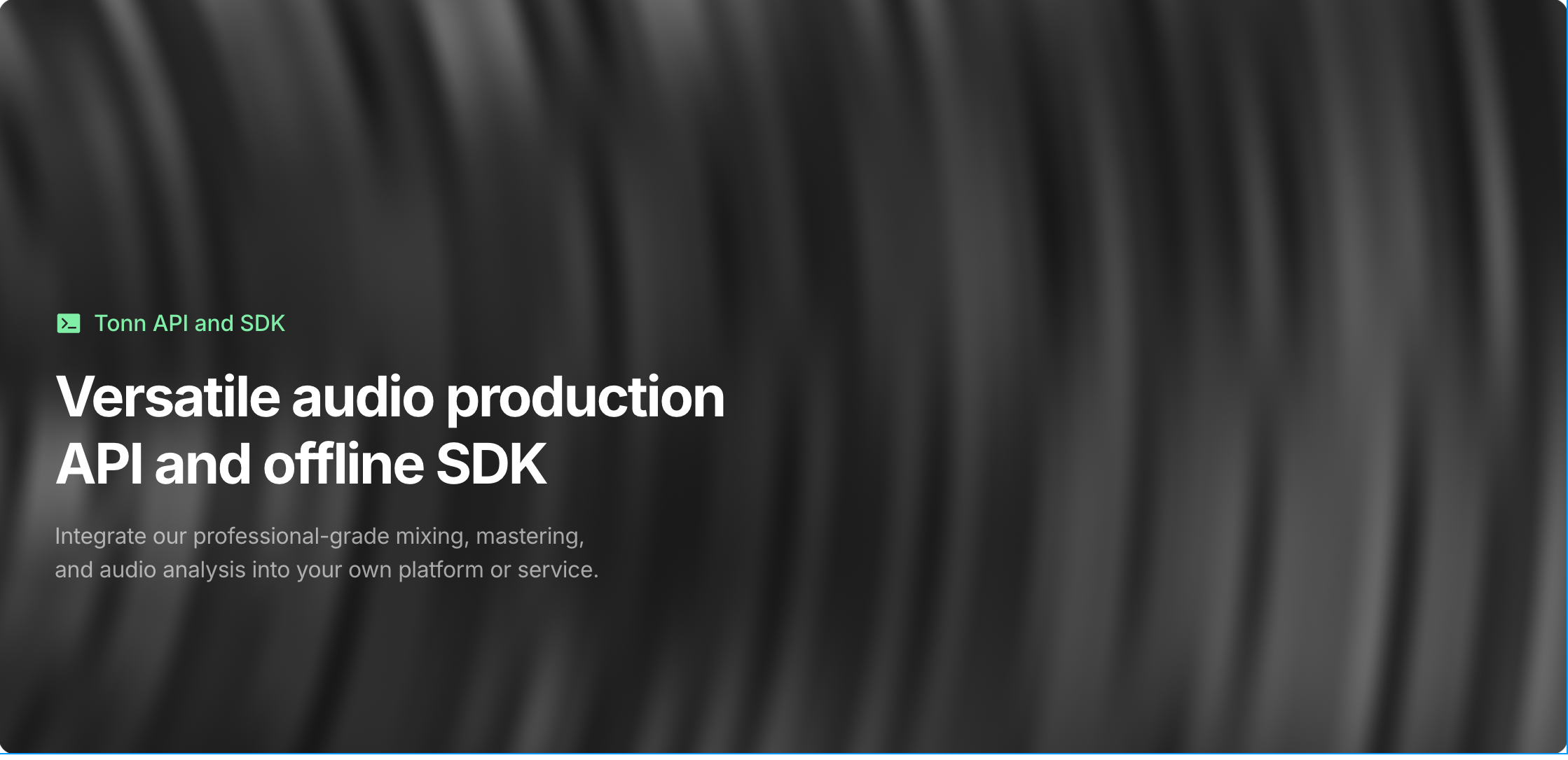 Audio Mixing & Mastering API for Developers | RoEx Tonn